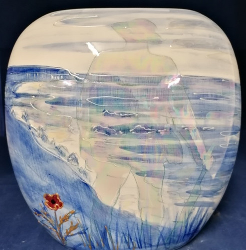 Handpainted 19cm purse vase D Day 75 | Anita Harris Pottery