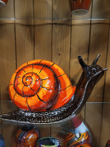 Giant snail hand painted in stunning glazes. | Anita Harris Pottery