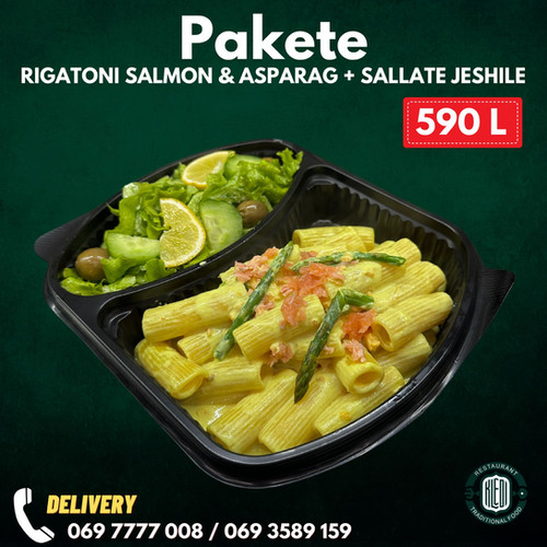 RIGATONI SALMON & ASPARAG | Kledi Restaurant