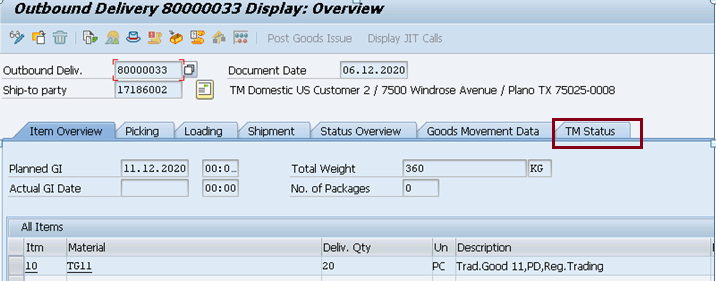 SAP TM (Transportation Management) end to end process flow
