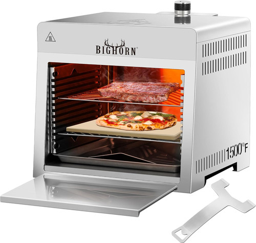 BIG HORN OUTDOORS 1500°F Infrared Grill Tabletop Broiler | SnackTV ...