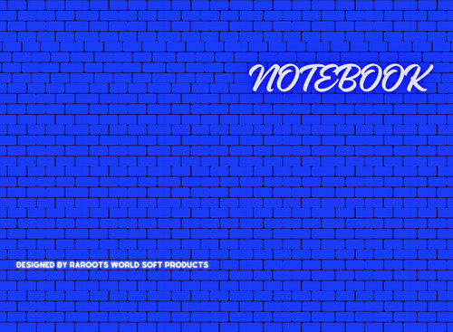 NOTEBOOK COVER - BLUE BRICKS THEME DESIGN | RWSP-WEBSITE