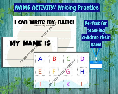NAME ACTIVITY/ Writing Practice/ Perfect for teaching children their ...