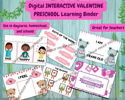 Digital INTERACTIVE VALENTINE PRESCHOOL Learning Binder/ Great for ...