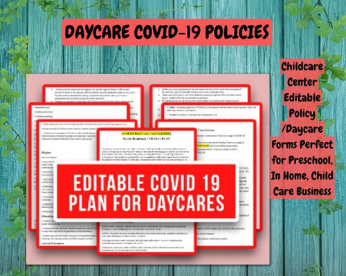 DAYCARE COVID-19 POLICIES/ Childcare Center Editable Policy | Standout ...