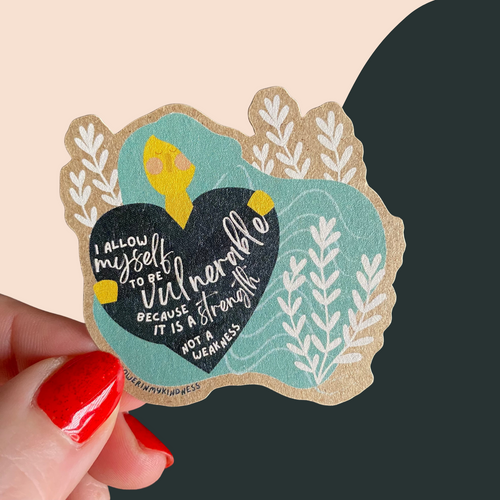 Vulnerable- Kraft decal - Recycled sticker - Positive Affirmation ...