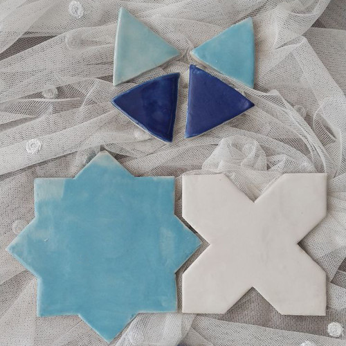Star & Cross Turquoise glazed tile Australian handmade, from premium ...