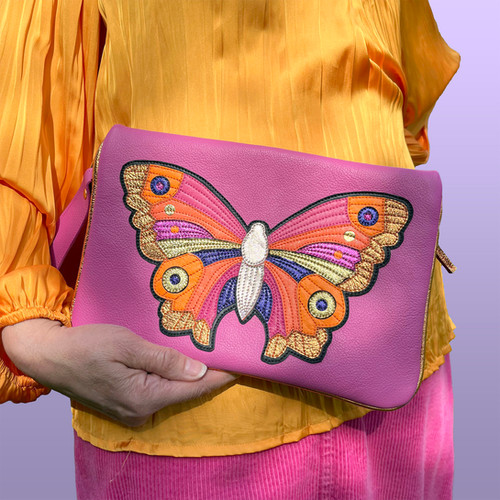 Aponi - Orange Butterfly Clutch | Jo Gill