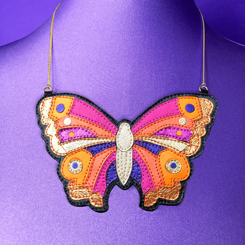 Aponi - Orange Butterfly Necklace | Jo Gill