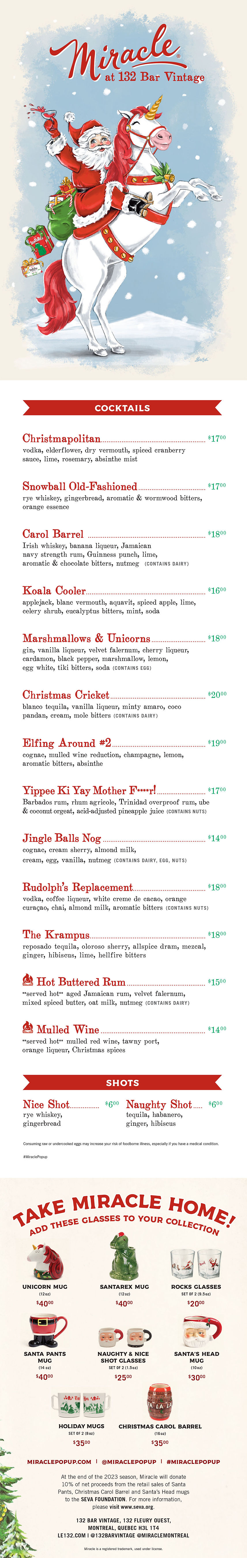 MIRACLE MENU | Bar Vintage 132