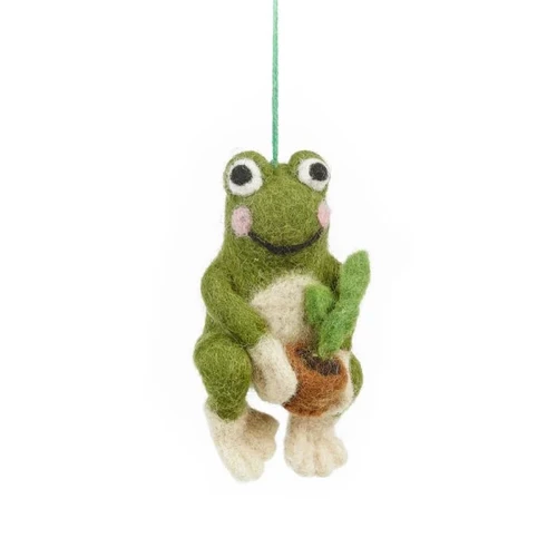 Handmade Felt Frederick the Frog Hanging Decoration | The Paper Gallery