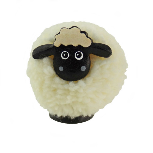 Wooden Sheep Pom Pom Figure | The Paper Gallery