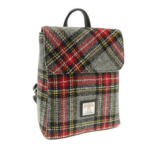 Harris Tweed 'Tummel' Mini Backpack in Grey and Red Tartan | The Paper ...