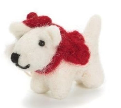 Handmade Felt Mini Westie Highland White Terrier | The Paper Gallery