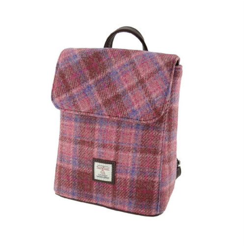 Harris Tweed 'Tummel' Pink Check Mini Backpack | The Paper Gallery