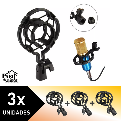 Kit 3 Shock Mount Aranha Suporte Microfone Condensador Universal ...