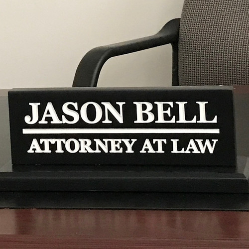 Wood Sign | Desk - Attorney Jason Bell | Younique Signs