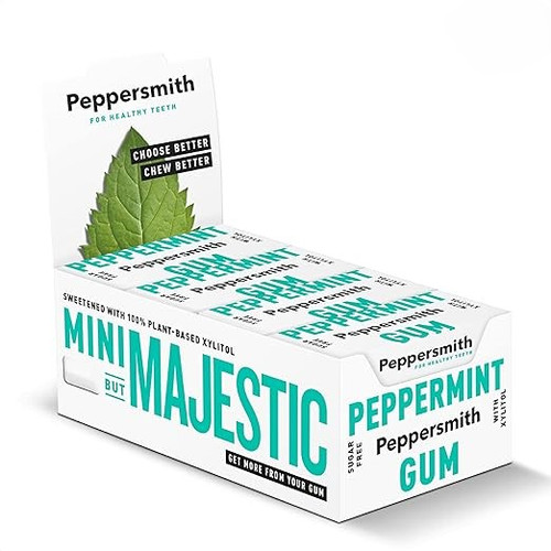 Peppersmith Peppermint Chewing Gum with Xylitol - Box of 12 Packs ...