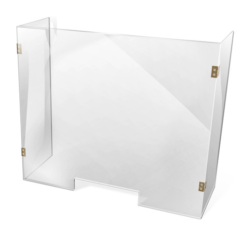 Hinged 3-Side Protective Desktop Shield | A Safe Return Panels