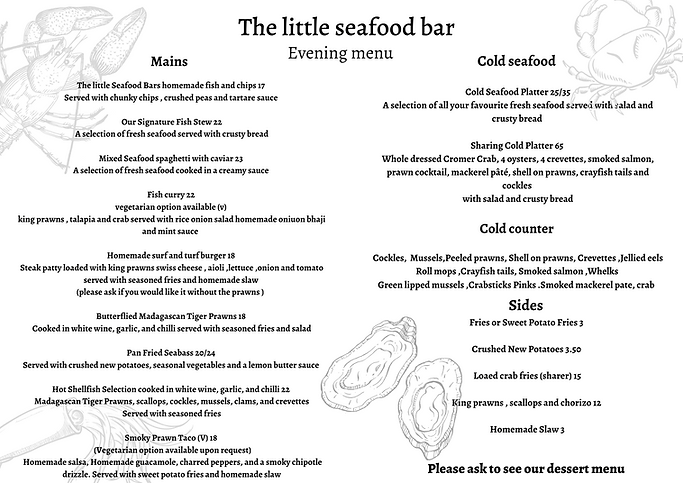 Menu | Thelittleseafoodbar