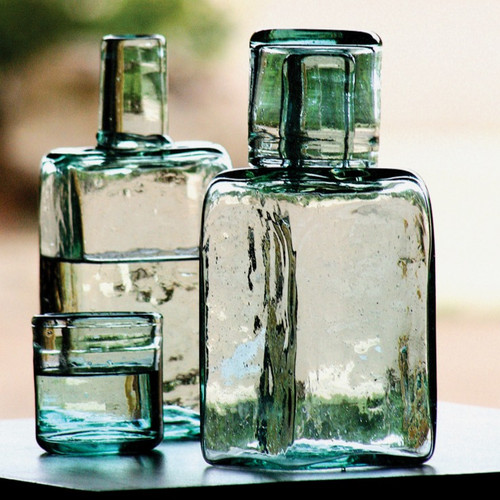 Devin Recycled Glass Modern Decanter Set | Healthier Homes