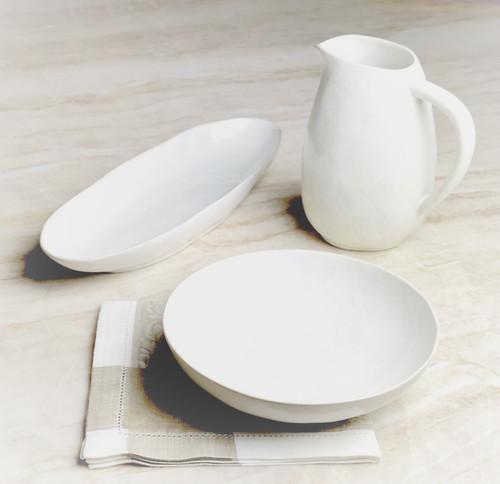 Glacier White Lead and Cadmium Free Dinnerware Set, 4 Piece