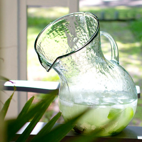 Paris Large Glass Tilted Pitcher | Recycled Glass Pitcher