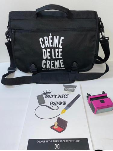 Notary Custom Messenger Briefcase w/ Notary Journal | Creme De Lee Creme U