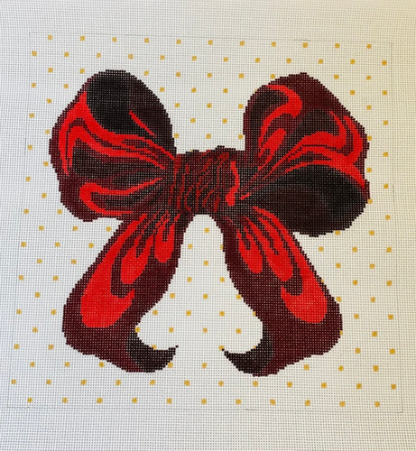 Red Bow Needlepoint Canvas - The Collection | Mountain Fox Needlepoint