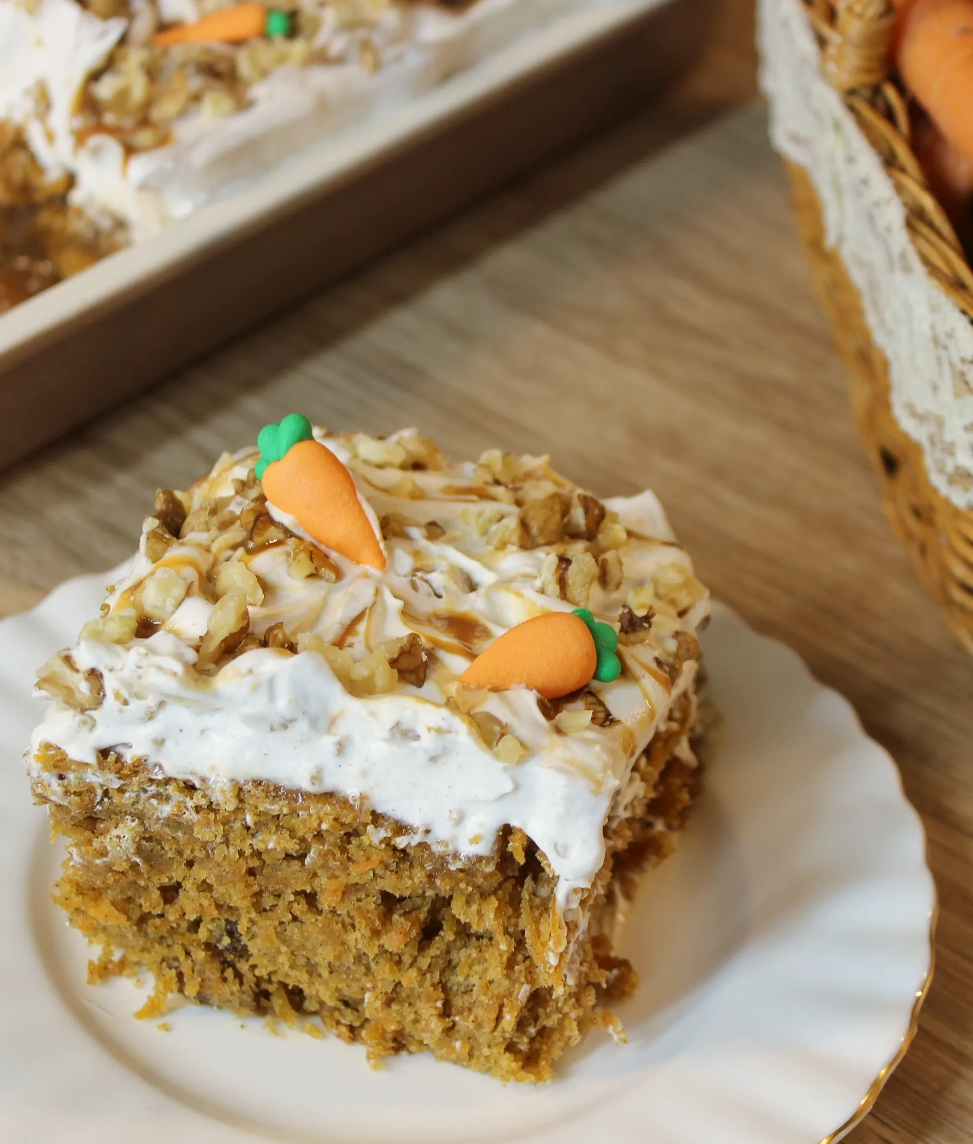 Vegan Carrot Poke Cake - Sibel's Recipe - Vegan Food & Lifestyle Blog