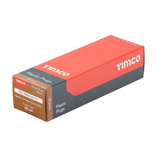 Timco Brown Plastic Plugs Box 100 | CurvaStone