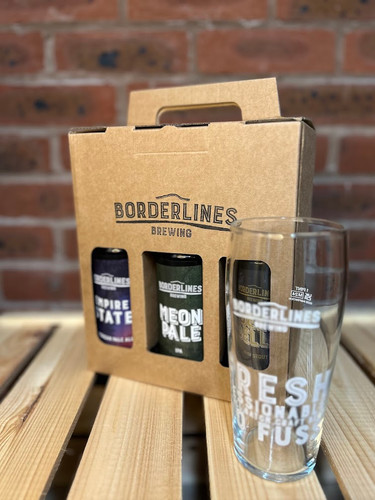 Build Your Own Six Can Gift Box with Pint Glass | Borderlines Brewing