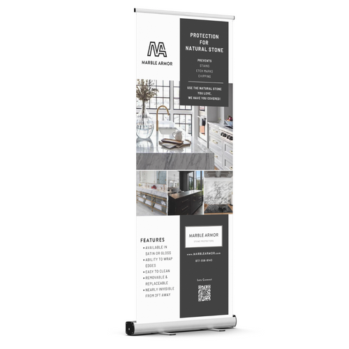 Retractable Floor Banner | Marble Armor
