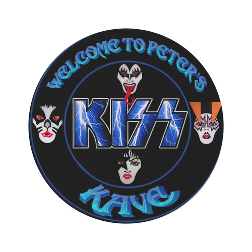 Round Rug. Kiss Kave With your name | Speak Your Mind