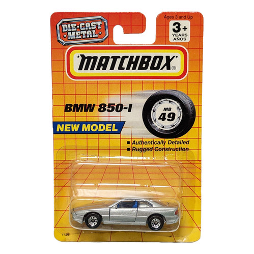 VINTAGE 1993 MATCHBOX MB 49 BMW 850-I (SILVER) DIE CAST CAR (CARD NOT ...
