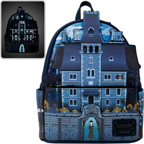 2024 LOUNGEFLY ADDAMS FAMILY WEDNESDAY NEVERMORE ACADEMY BACKPACK ...