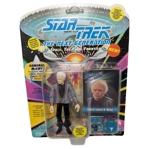 VINTAGE 1993 PLAYMATES STAR TREK TNG DR. MCCOY WITH PHOTO ACTION FIGURE ...