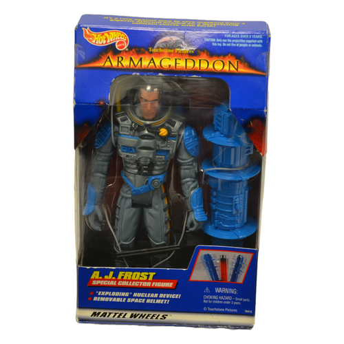 VINTAGE 1997 MATTEL HOT WHEEKS ARMAGEDDON AJ FROST ACTION FIGURE ...