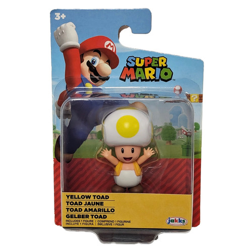 2022 JAKKS PACIFIC SUPER MARIO YELLOW TOAD FIGURE | Decades of Cool Toys
