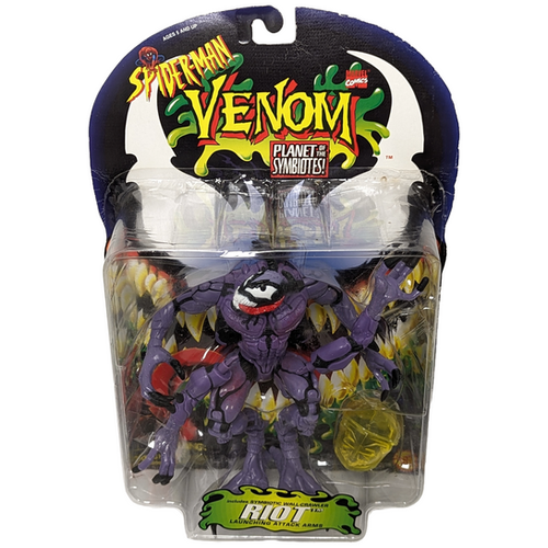 VINTAGE 1996 TOY BIZ VENOM PLANET OF THE SYMBIOTES RIOT ACTION FIGURE ...