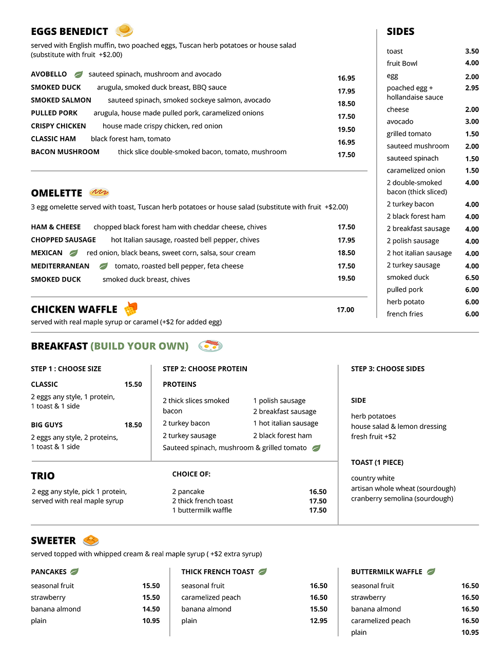 Menu | Pk'scafe
