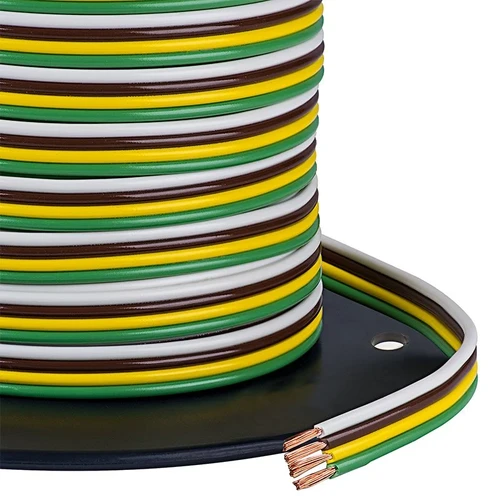 Wire, 16ga White Brown Yellow & Green 4 Wire Bonded ( Per Lineal Foot ...