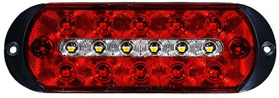 6″ Oval Red LED Surface Mount Stop, Turn and Tail with Integrated Back ...