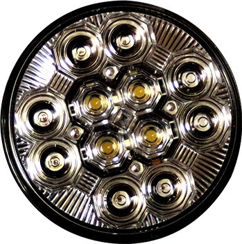 4″ Round LED Recessed Stop, Turn, Tail Light Kit Clear / Red w/ Back Up ...