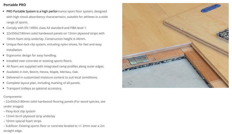 Sports Floor System Portable Pro | recycledtimber