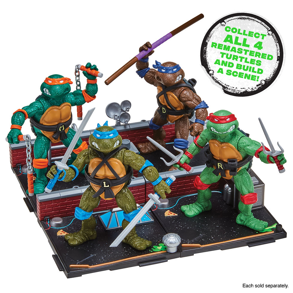 TMNT: 40Th Anniversary Remastered Animated Turtle Action Figure 4-Pack ...
