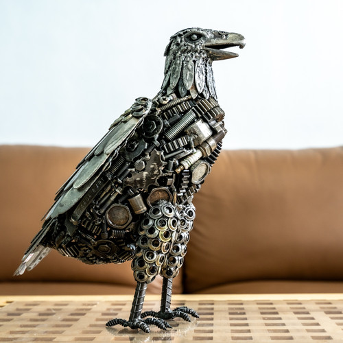 Crow scrap metal sculpture | mari9art