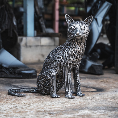 Cat scrap metal sculpture | mari9art