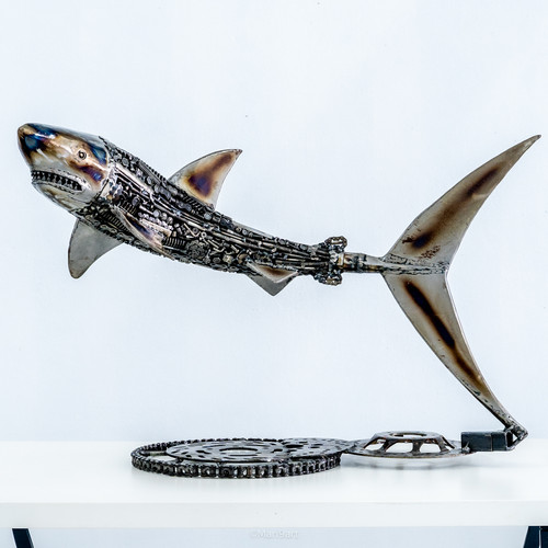 Shark scrap metal sculpture | mari9art