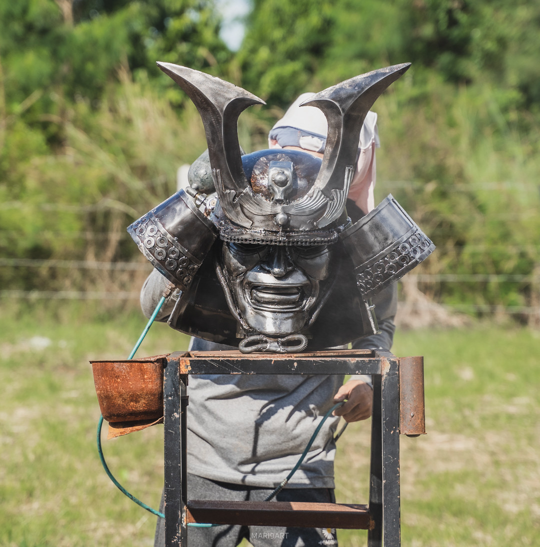 The Samurai warrior metal sculpture - Warrior Metal Artwork - Scrap metal